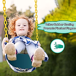 Highpro Swings Seats Heavy Duty with 65 Inches Chain Plastic Coated and 2 Hooks, Playground Swing Set Accessories Replacement, Support 250lb (Green)