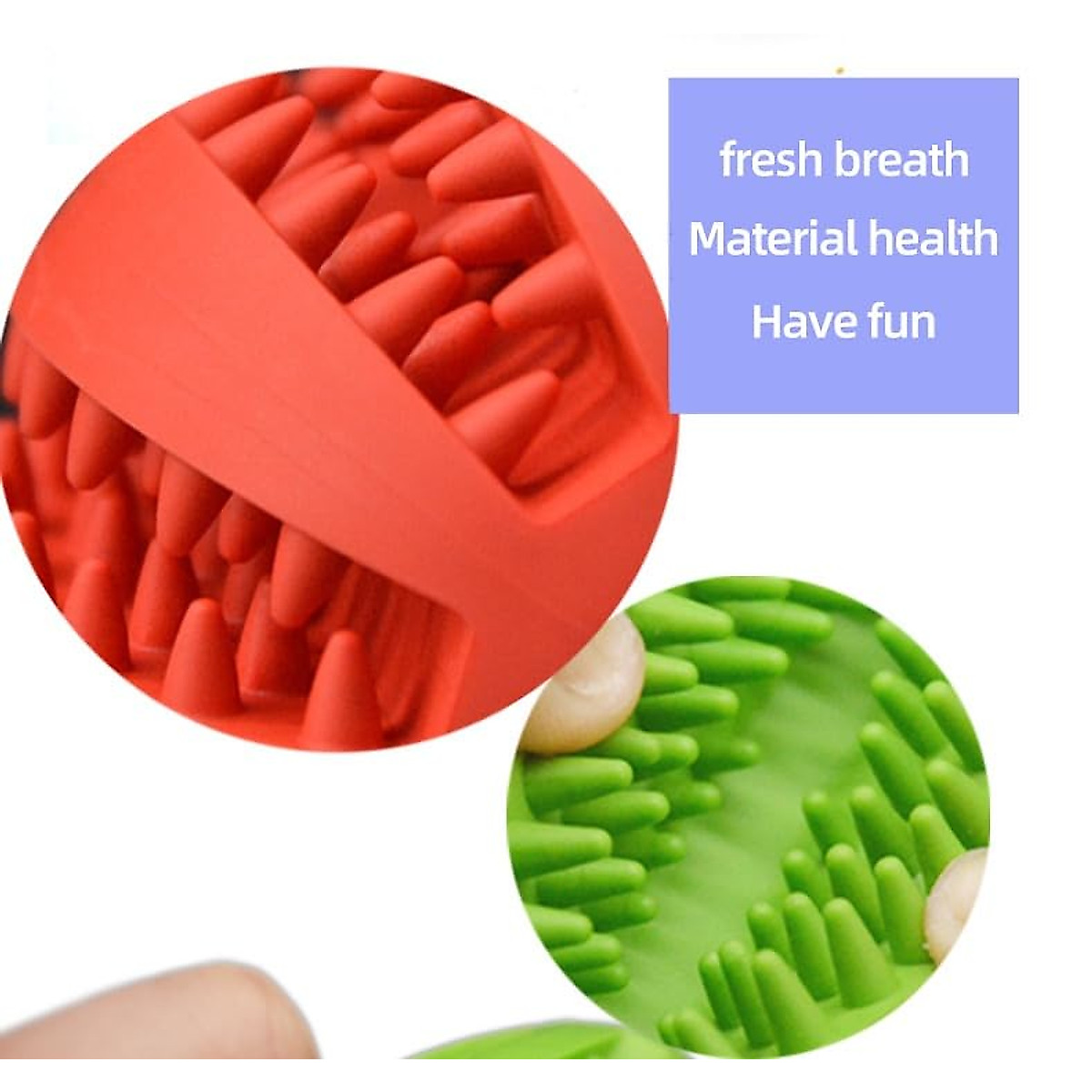 We Rocks Dog Toy Ball,Nontoxic Bite Resistant Teething Toys Balls for Small Dog and Puppy Cat, Dog Pet Food Treat Feeder Chew Tooth Cleaning Ball Exercise Game Dog Ball (Red)