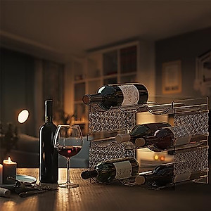 Simple Houseware 3-Tier Stackable Water Bottle Storage Organizer, Clear