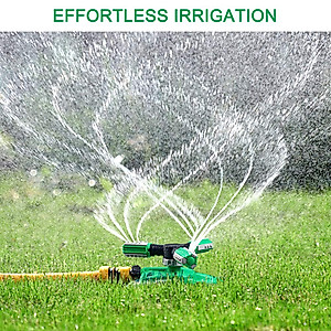 Hinastar Lawn Sprinkler, Automatic Garden Water Sprinkler, Upgrade 360 Degree Rotation Irrigation System, Large Area Coverage, Sprinkler for Yard, Lawn, Kids and Garden-1Pack（Light Green）