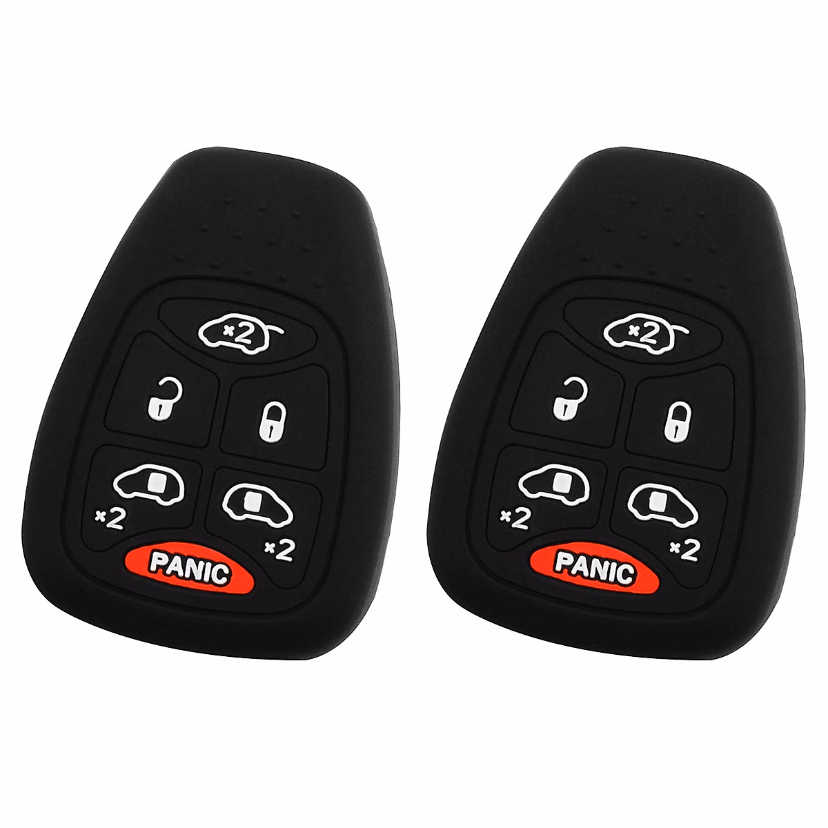 KeyGuardz Keyless Remote Car Key Fob Outer Shell Cover Soft Rubber Case for Grand Caravan Town Country M3N5WY72XX (Pack of 2)