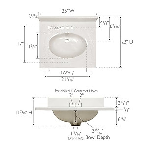 31 Inch Cultured Marble Vanity Top with Backsplash, Improved Package, Ivory – Design House, 586289