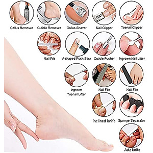 36 in 1 Pedicure Kit, Professional Pedicure Tools Foot Rasp Foot Dead Skin Remover for Home & Salon Care