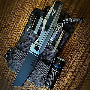 VIPERADE VE1 Pocket Organizer Tool for Men, Storage EDC Gears, Best Gift to Keep Organized, Hold Your Flashlight/ Knife, Tactical Pen, Notebook (Black)
