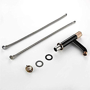 NZDY Faucet Gold Rose Knur Handle Bathroom Swivel Knurling Knob Design Deck-Mount Water Mixer Tap