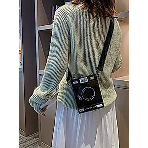 QZUnique Women's Retro PU Camera Shaped Snapshot Casual Cross body Shoulder Handbag Purse
