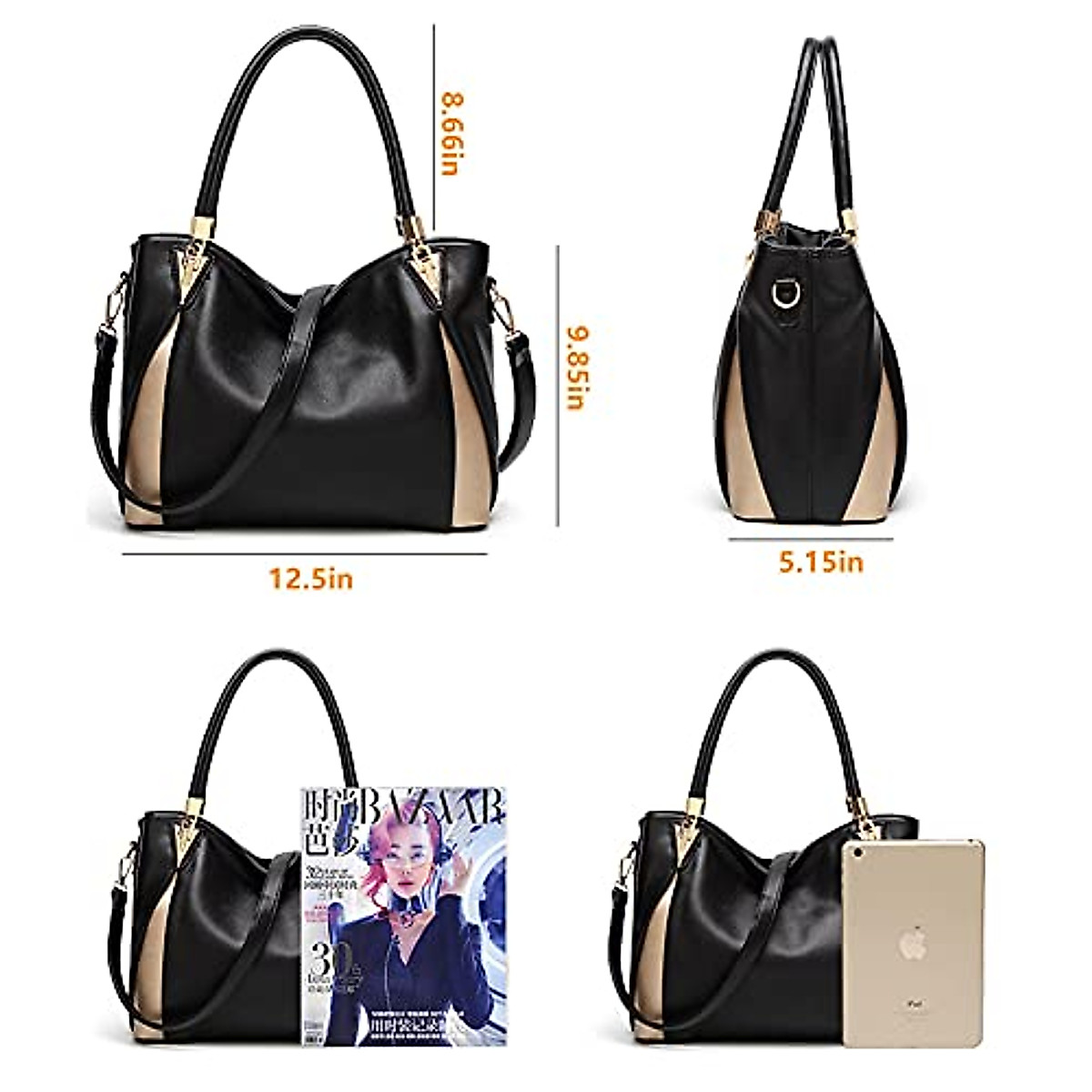 Handbags and purses,Womens Leather Handbags Purses Top-handle Totes Satchel Shoulder Bag for Ladies, (3#Red)