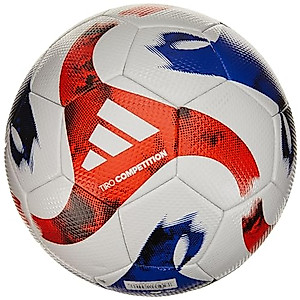 adidas Unisex-Adult Tiro Competition Ball, White/Black/Team Solar Orange/Team Royal Blue, 5