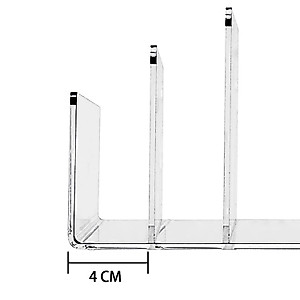 Halyuhn Acrylic Desk File Organizer, 4Sections Clear File Organizer for Desk, Letter Organizer Desktop, Acrylic Mail Organizer Countertop for Notebook, Document and Mail, File Holder for Desk,1Pcs