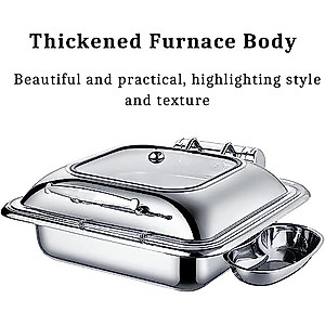 KFJZGZZ 6 L Chafing Dish Set, Stainless Steel Buffet Server Warming Tray with Water Pan amp; Fuel Holders, for Restaurant Catering Parties Weddings Picnics Food Warmer