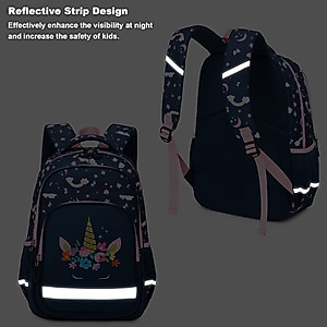 School Backpack for Girls Boys Teens, Kids Elementary Middle School Bag Bookbag (Unicorn)