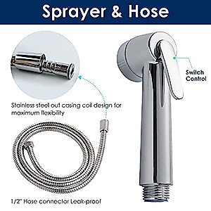 JOMOO Handheld Bidet Sprayer Bathroom Jet Spray Cloth Diaper Sprayer for Toilet Spray Attachment with Hose for Feminine Wash, Without T-Valve and Hook)