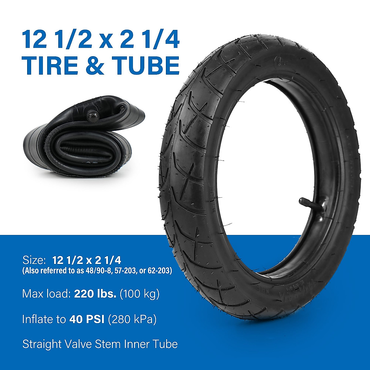 12.5 x 2.25 (12-1/2 x2-1/4) Tire & Inner Tube Set for Razor Pocket Mod (Bella, Betty, Bistro, Daisy, Hannah, Sweet Pea), RSF350, Currie, Schwinn, GT, IZIP, eZip, MX125 Dirt Rocket Electric Scooters