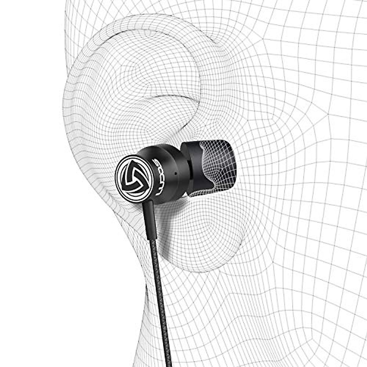 LUDOS Wired-Earbuds-Earphones-Headphones-Microphone, Turbo Ergonomic Earphone with Mic, Memory Foam, Durable Cable, Bass, Auriculares in-Ear Headphones for iPhone, iPad, Apple, Computer, Laptop, PC