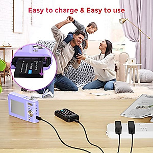 Digital Camera, RUAHETIL Autofocus FHD 1080P 48MP Kids Vlogging Camera with 32GB Memory Card, 2 Charging Modes 16X Zoom Compact Camera Point and Shoot Camera for Kids Teens (Purple)