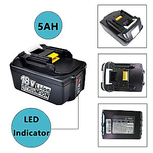 QCZRED 18V DC18RD Dual Charger Compatible with Chargers DC18RC DC18RF DC18SF Suitable for Makita BL1860 BL1850 BL1840 BL1830 BL1815