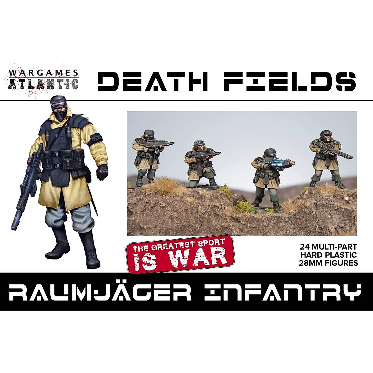 Death Fields - Raumjäger Infantry (24 Figures) Multi-Part Hard Plastic (HIGH Impact POLYSTYRENE) 28MM Figures…