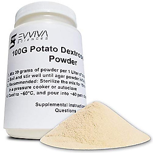 Potato Dextrose Agar Powder 100 Grams - Evviva Sciences - Makes 100-125 Premium Agar Petri Dishes - Premium Performance - Excellent for Mold & Fungus - Great for Mushrooms & Science Projects