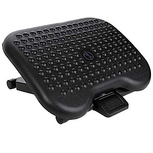 Version 2019 Under Desk Foot Rest & Adjustable Footrest - Ergonomic Footrest for Desk Soothes Your Tired & Achy Feet - Office Foot Rest Under Desk with Foot Massager (Charcoal Grey) - Best Footrests