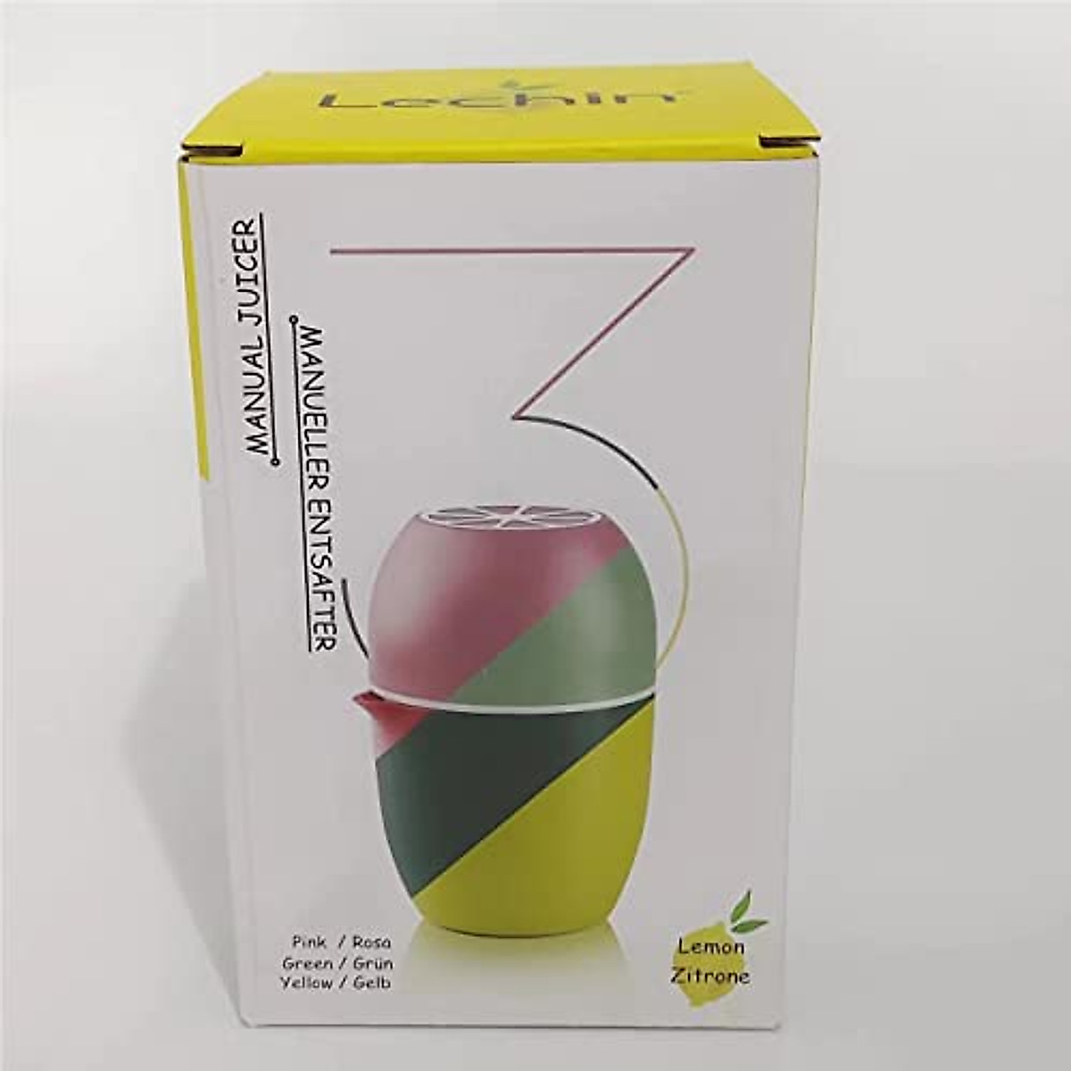 Lechin Hand Juicer - Citrus Juicer with Lemon Shape - Hand Lemon Juicer with Two Press Options for Different Fruits (Yellow)