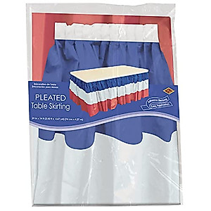 Beistle Patriotic Table Skirting, 29" x 14', Red/White/Blue