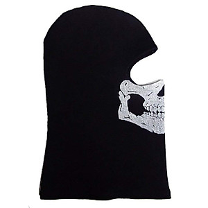 Aikuer Black Balaclava Ghosts Skull Full Face Mask, Windproof Ski Mask Motorcycle Face Masks Tactical Balaclava Hood for Men Women Youth Halloween Cosplay Outdoor Sport Cycling Skiing Hiking