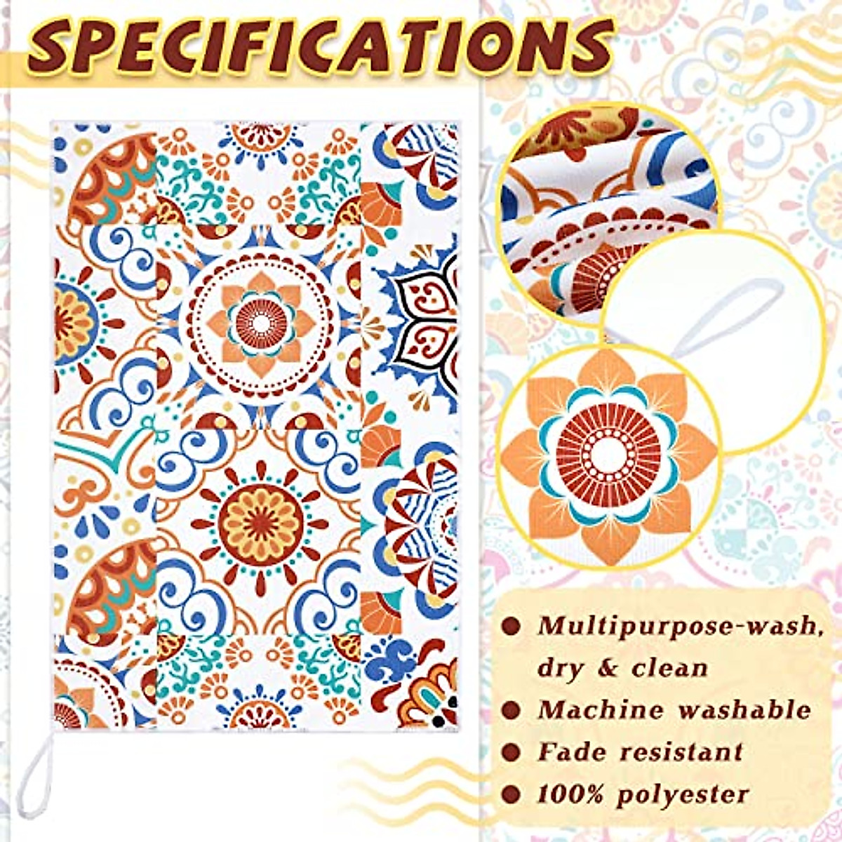 4 Pieces Leaves Kitchen Towels 16 x 24 Inch Dish Towels Bathroom Hand Towels Set Absorbent Hand Drying Cloth Hand Towels for Kitchen Bathroom (Retro Style)