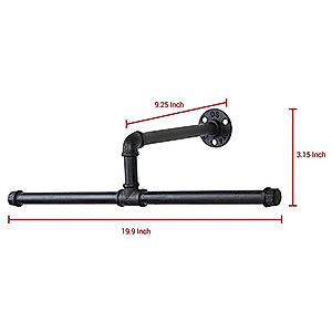 wuxiuqi Industrial Pipe Floating Clothing Rack Wall Mounted Hanging Rod Clothes Display Stand Rustic Metal Garment Bracket Frame