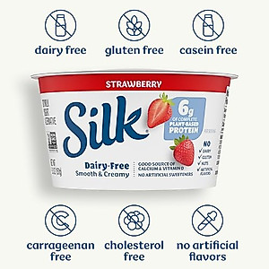 Silk Soy Milk Dairy-Free Yogurt Alternative, Strawberry, Gluten-Free, Vegan, Non-GMO Project Verified, 5.3 oz.
