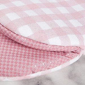 KitchenAid Gingham Mini Oven Mitt 2-Pack Set, Dried Rose, 5.5"x8"