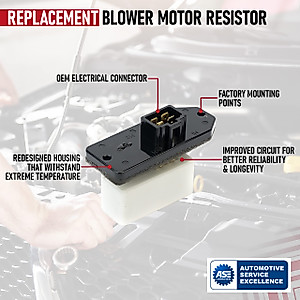 HVAC Blower Motor Fan Resistor - AC Heater Relay - Replaces 973-020, 68004241AA, 5012212AA, 4720278 - Compatible with Chrysler, Dodge & Jeep Vehicles - Ram 1500, 2500, Concorde, Grand Cherokee