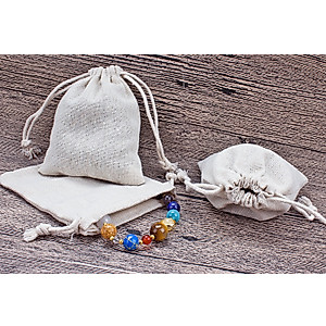 Hapdoo 24 Pack Cotton Muslin Bags with Drawstring Gift Bags Jewelry Pouches Sacks for Wedding Party and DIY Craft, 3 x 4 Inches, Presents, Festivals…