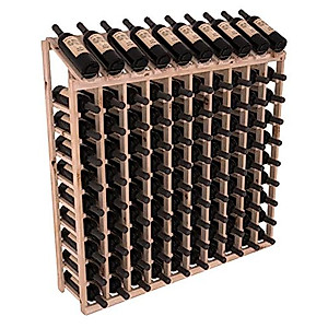 Wine Racks America® InstaCellar Display Top Wine Rack - Durable and Expandable Wine Storage System, Knotty Alder Unstained - Holds 100 Bottles