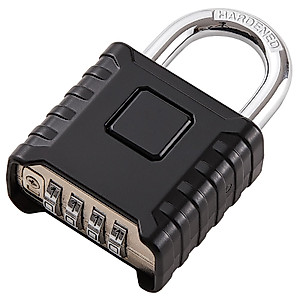 Disecu 4 Digit Combination Lock 2.7 Inch Long Shackle and Outdoor Waterproof Resettable Padlock for Gym Locker, Hasp Cabinet, Gate, Fence, School (Black, Pack of 2)