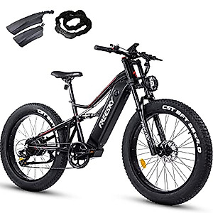 FREESKY Electric Bike for Adults 1000W BAFANG Motor 48V 20Ah Samsung Cells Battery 26" Fat Tire Full Suspension 35MPH Ebike
