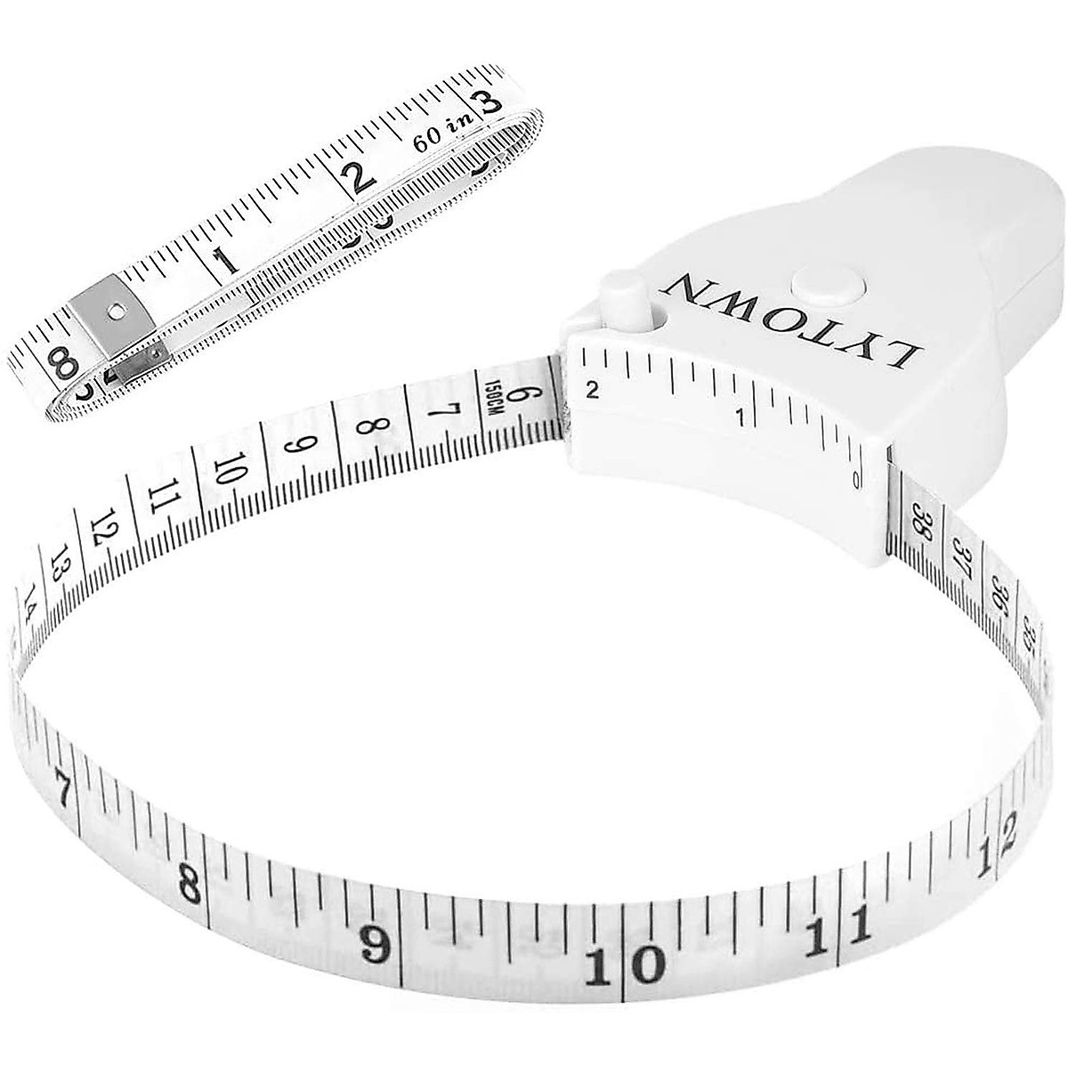 2PCS Body Tape Measure 60inch (150cm), Automatic Telescopic Tape Measure for Body Measurement & Weight Loss, Accurate Tape Measure for Tailor, Sewing, Fitness, Handcrafts, Clothes