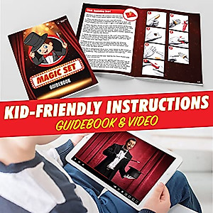BLOONSY Magic Kit for Kids | Magic Tricks Set for Kids Age 6 8 10 12 | Magician Costume for Pretend Play with Easy to Follow Guide and Video Instructions Included