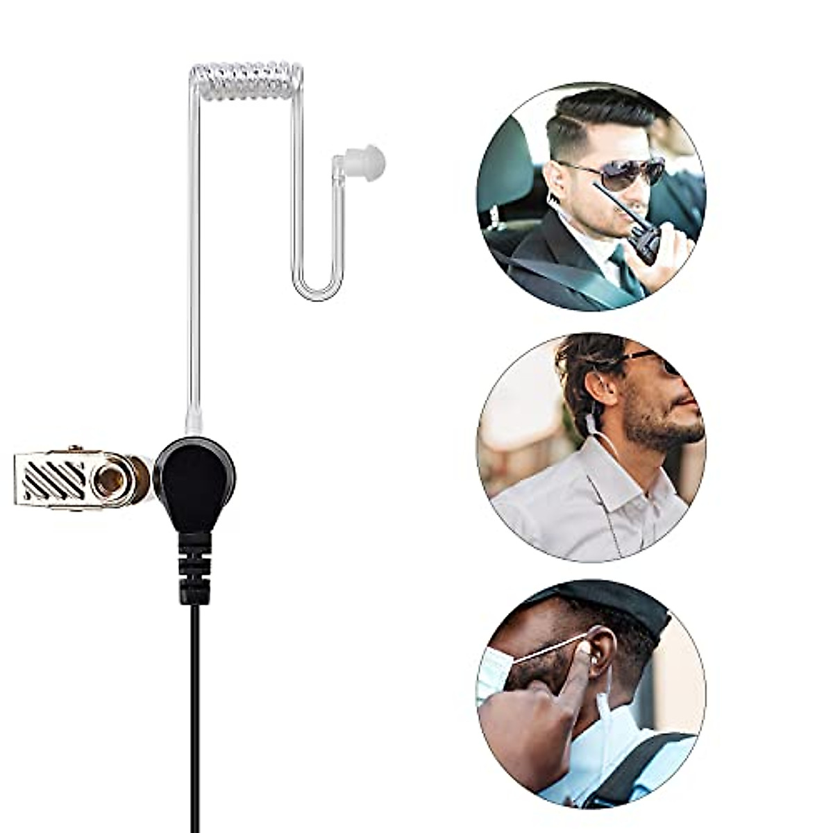 UAYESOK Acoustic Tube Walkie Talkie Earpiece with Mic PTT for YAESU Vertex FT-60 FT-60R FT-70 FT-70DR FT-1DR FT3DR VX-10 VX-110 VX-150 VX-400 Retevis RB15 RT40B