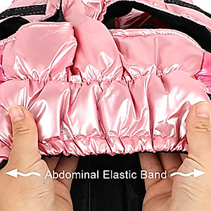 Beirui Waterproof Dog Winter Coat with Harness - Warm Zip Up Puffer Vest Dog Jacket with Dual D Rings - Reflective Cold Weather Dog Clothes for Puppy Small Medium Dogs,Pink(Chest 18”)