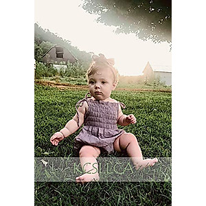 KCSLLCA Baby Girls Sleeveless Romper Set Solid Color Sling Backless Jumpsuit Outfits with Headband (Purple, 0-3 Months)