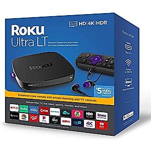 Ro-ku Ultra LT Streaming Media Player 4K/HD/HDR w/WULIC 4K HDMI Cable Black