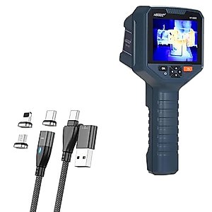 BoxWave Cable Compatible with Noyafa NF-526E Handheld Thermal Imager - MagnetoSnap PD AllCharge Cable (100W), Magnet PD 100W Charging Cable USB Type-C Micro USB - Jet Black