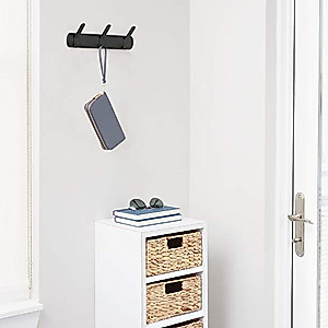 iDesign Holden Steel Triple Double Wall Mount Storage Organizer Closets, Bedrooms, Bathrooms, 12" x 2.3" x 3.61", 3 Hook Rack