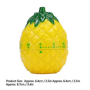 Nikou Fruit Shape Kitchen Timer, 2.5 x 2.5 x 3.4 Inches Cute Style Plastic Material Compact Suitable for Home Mechanical Timer