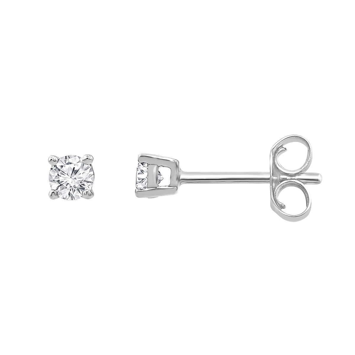 Beyond Brilliance 1/4 Carat Round Cut Push Back Natural Diamond Earrings for Women in Sterling Silver | Fine Jewelry for Her | Timeless Design | Gift Box Included