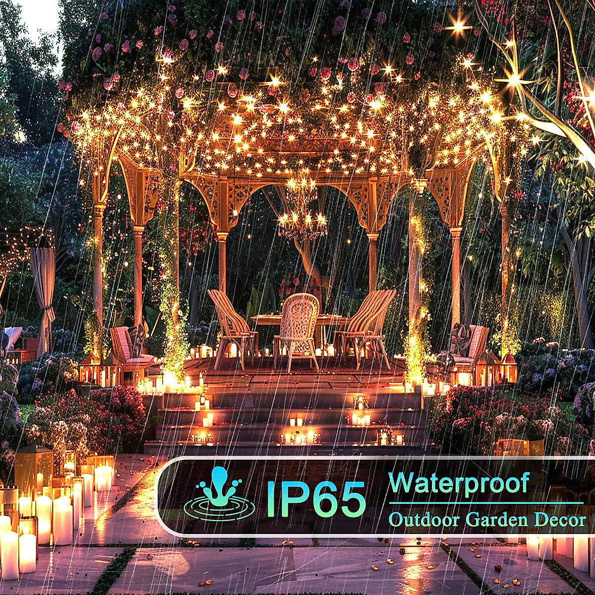 OZS 2 Pack 144FT 400LED Solar String Lights Outdoor, Waterproof 8 Modes Solar Outdoor Tree Lights,Green Wire Solar Lights Outdoor for Garden, Patio, Party, Wedding, Christmas Decorations (Warm White)