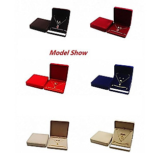 JunningGor Jewelry Set Velvet Box Necklace Earring Ring Necklace Bracelet Gift Display Case Wedding Jewelry Storage Holder (Red)
