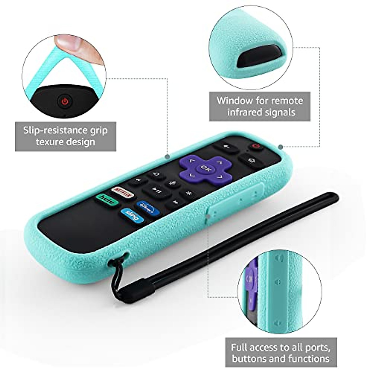 Wevove Case for Roku Remote Cover-3 Pack, Remote case Compatible with Roku TV Remote Cover, Silicone Protective Controller Universal Sleeve Glow in The Dark(Glow Yellow and Glow Pink and Blue)