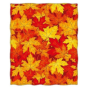 Levens Maple Leaves Blanket Gifts for Women Girls Boys, Autumn Fall Maple Leaf Decoration for Home Bedroom Crib Thanksgiving Day Halloween, Super Soft Cozy Smooth Lightweight Throw Blankets 50"x60"