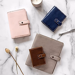 Filofax Malden Organizer, Personal Size, Pink - Tactile, Full-Grain Buffalo Leather, Six Rings, with Cotton Cream Week-to-View Calendar Diary, Multilingual, 2024 (C022616-24)